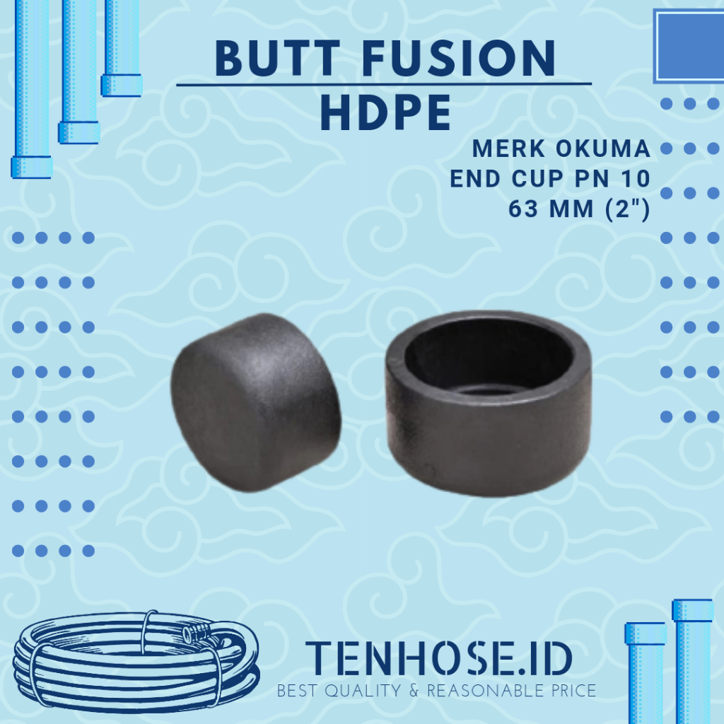 Jual Butt Fusion HDPE End Cup / End Cap PN 10 Merk OKUMA Ukuran 63 MM ...