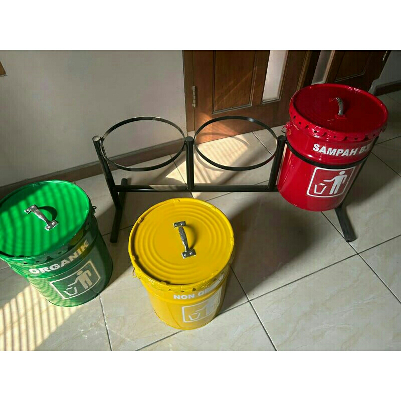 Jual Tempat sampah 3 pilah kapasitas 20 litter, Tempat Sampah outdoor ...