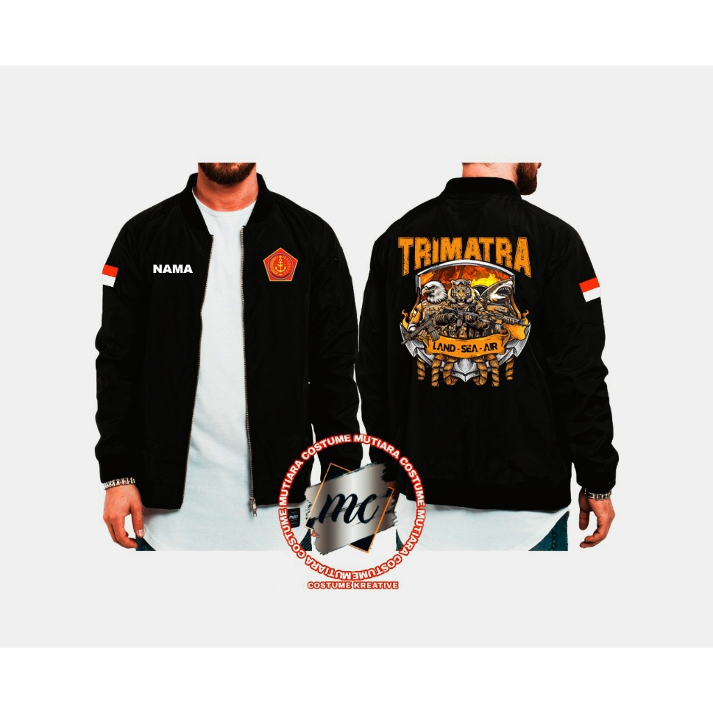 Jual JAKET BOMBER TRIMATRA TNI WARNA HITAM | Shopee Indonesia