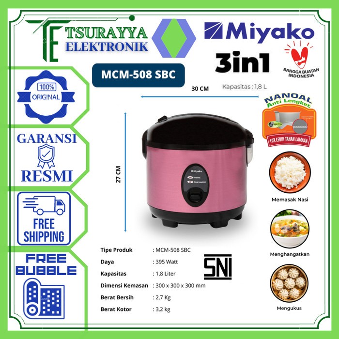Jual Miyako Magic Com 3 In 1 -1.8 Liter MCM-508 SBC | Shopee Indonesia