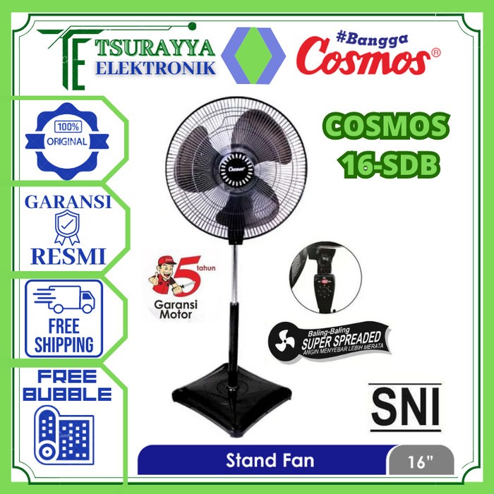 Jual COSMOS Kipas angin 16SDB Stand Fan COSMOS 16SDB Black Edition ...