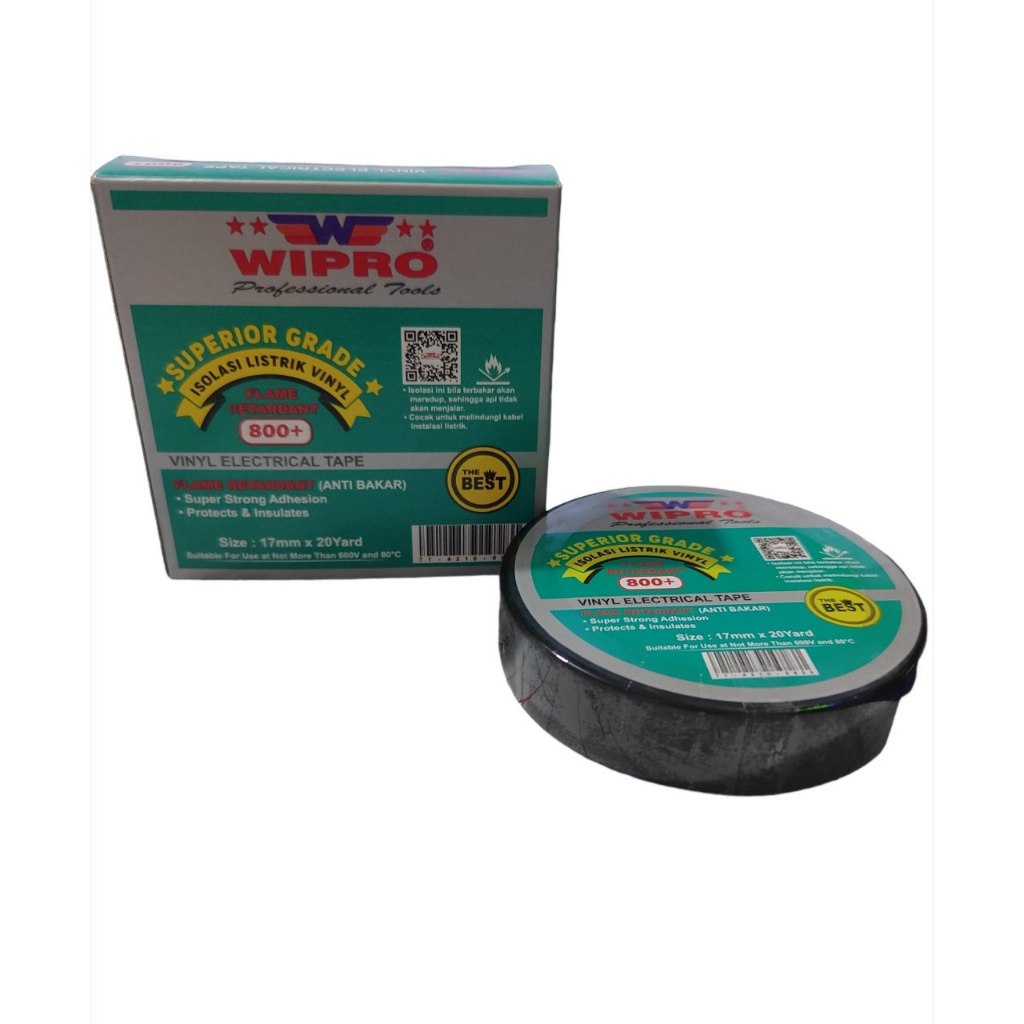 Jual WIPRO-isolasi listrik wipro 17 mm X 20 yard isolasi listrik anti ...