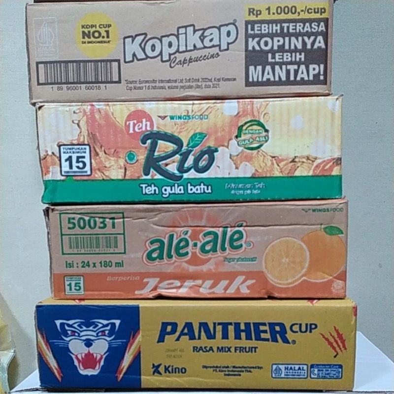Jual kardus/box/karton packing bekas minuman cup UK 33×23×12(mohon baca ...