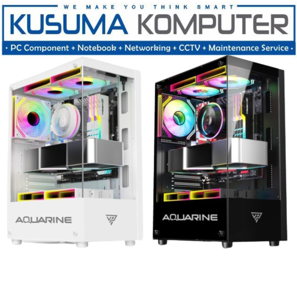 Jual Casing VARRO PRIME AQUARINE Free 3 Fan White / Black Gaming Case ...
