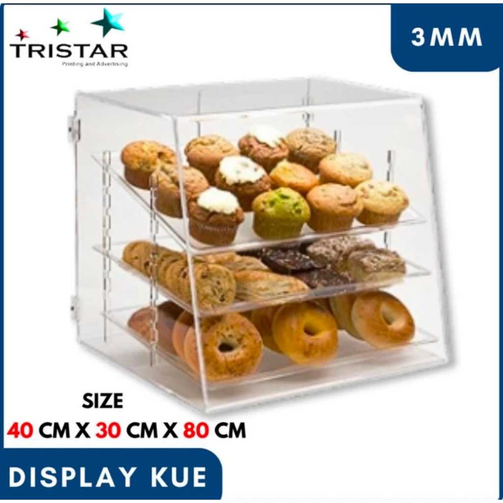 Jual Etalase Display Toko Kue Roti Penyimpanan Makanan Akrilik ...