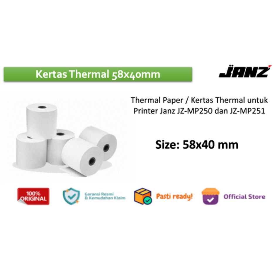 Jual Thermal Paper / Kertas Thermal untuk Printer Janz JZ-MP250 dan JZ ...