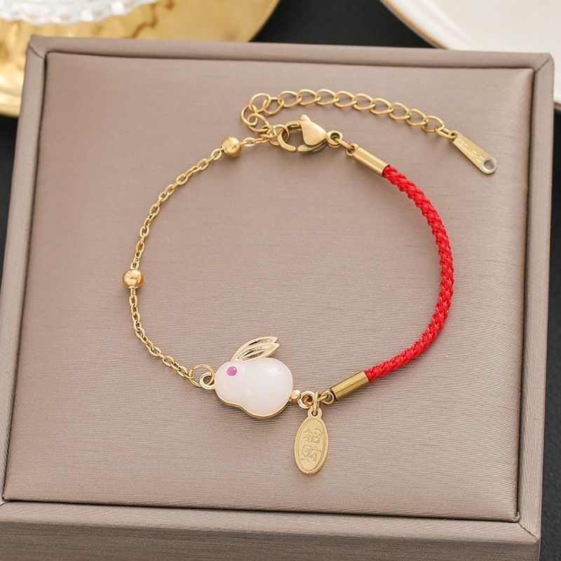 Jual (M1) gelang tali merah kelinci titanium cantik lucu | Shopee Indonesia