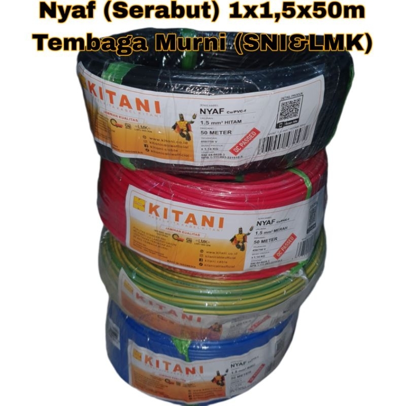 Jual Nyaf (serabut) 1x1,5mmx50m Merk Kitani (Tembaga Murni) | Shopee Indonesia
