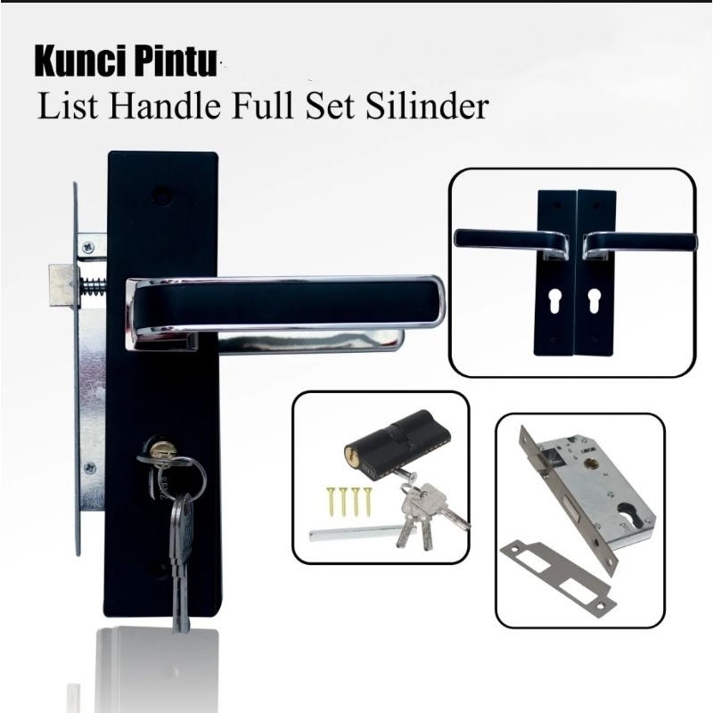 Jual Handle pintu rumah / kamar / kantor set kunci 1 pintu ukuran ...