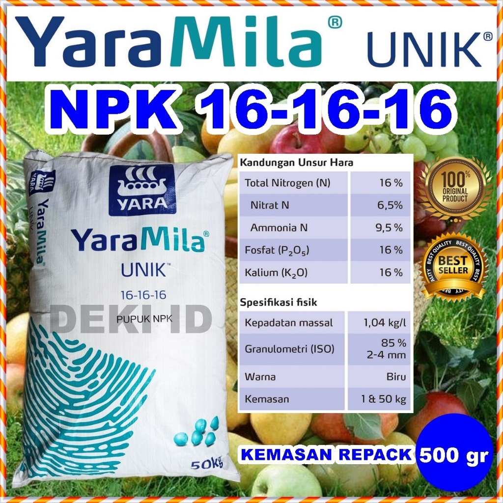 Jual Yaramila Unik 500 gr Repack Pupuk NPK Yara 161616 Nutrisi Seimbang ...