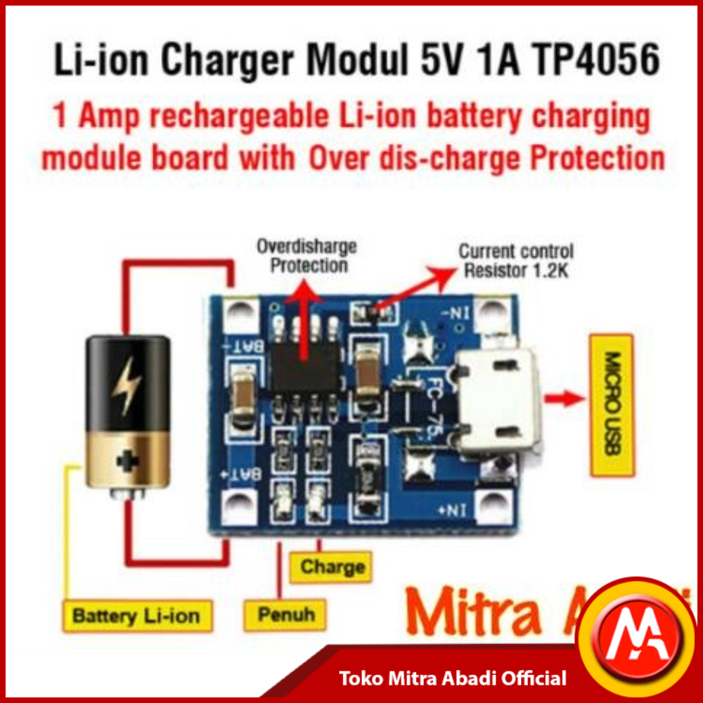 Jual Kit Power Bank Li-ion Charger Modul 5V 1A TP4056 | Shopee Indonesia