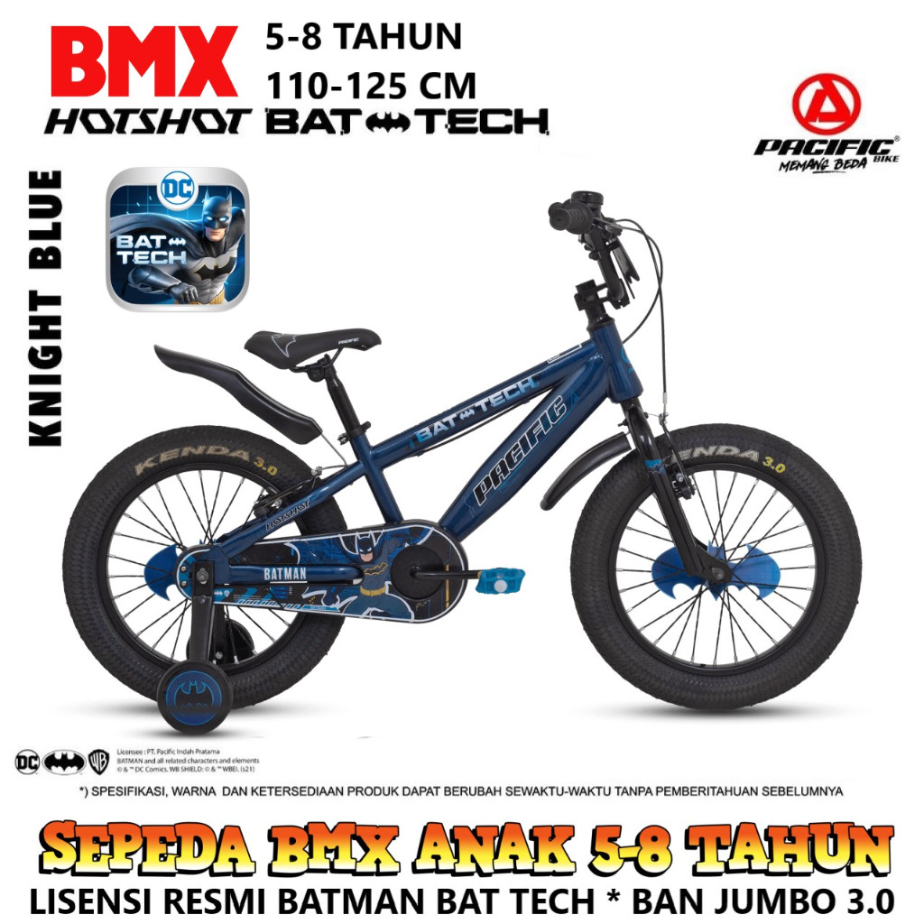 Jual Sepeda BMX Anak Pacific Hotshot Batman Bat Tech Fat Tire 18 Inch x ...
