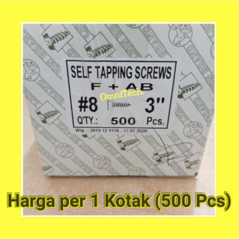 Jual Sekrup Tap Tapping Screw FAB FH Kepala Rata (+) Moon Lion 8x3" 8 x ...