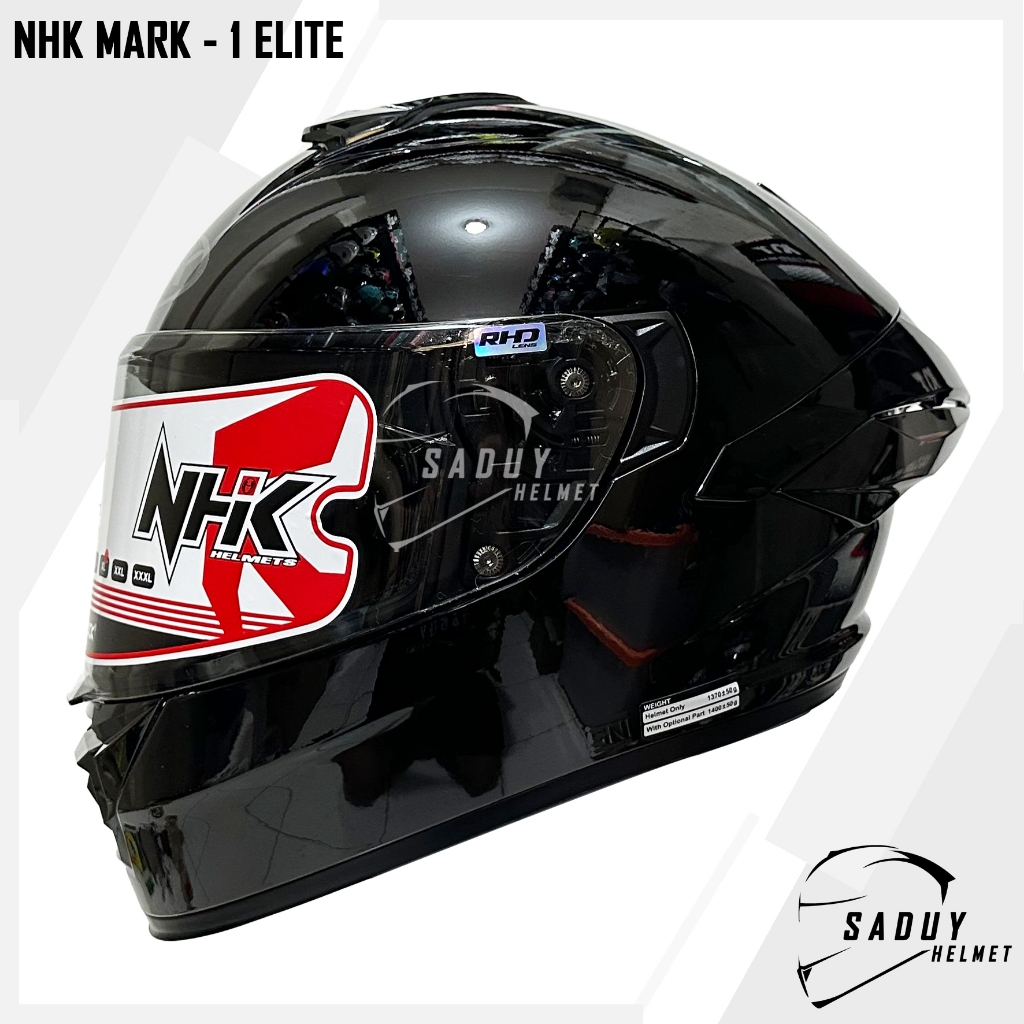 Jual HELM NHK MARK 1 ELITE BLACK GLOSSY | Shopee Indonesia