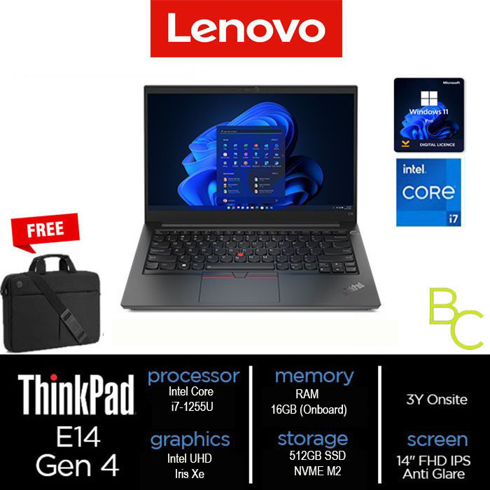 Jual Laptop Lenovo ThinkPad E14 i7-1255U 16GB SSD 512GB 14" FHD ...