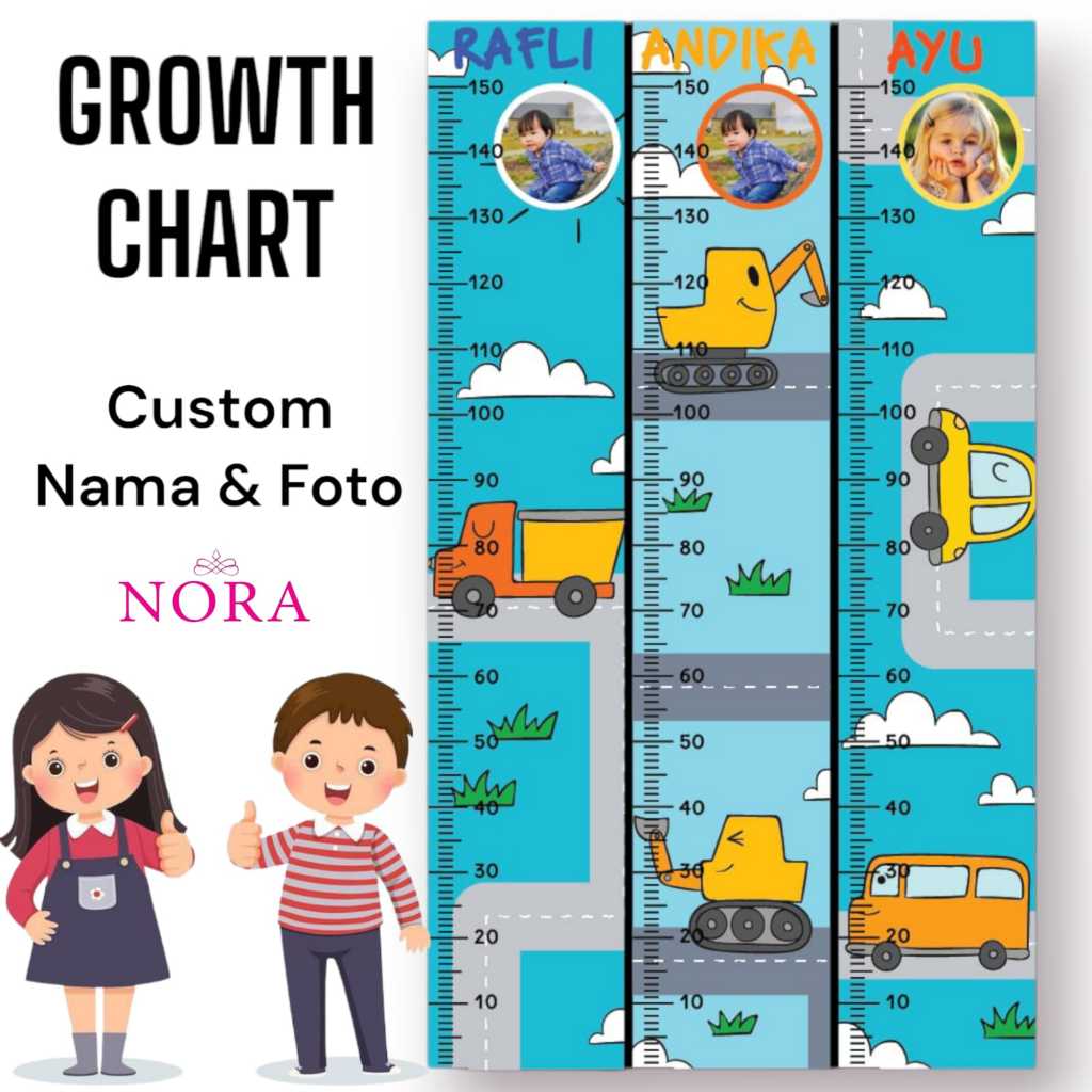 Jual Cars Growth Chart Custom Free Tulis Nama Dan Foto Alat Pengukur ...