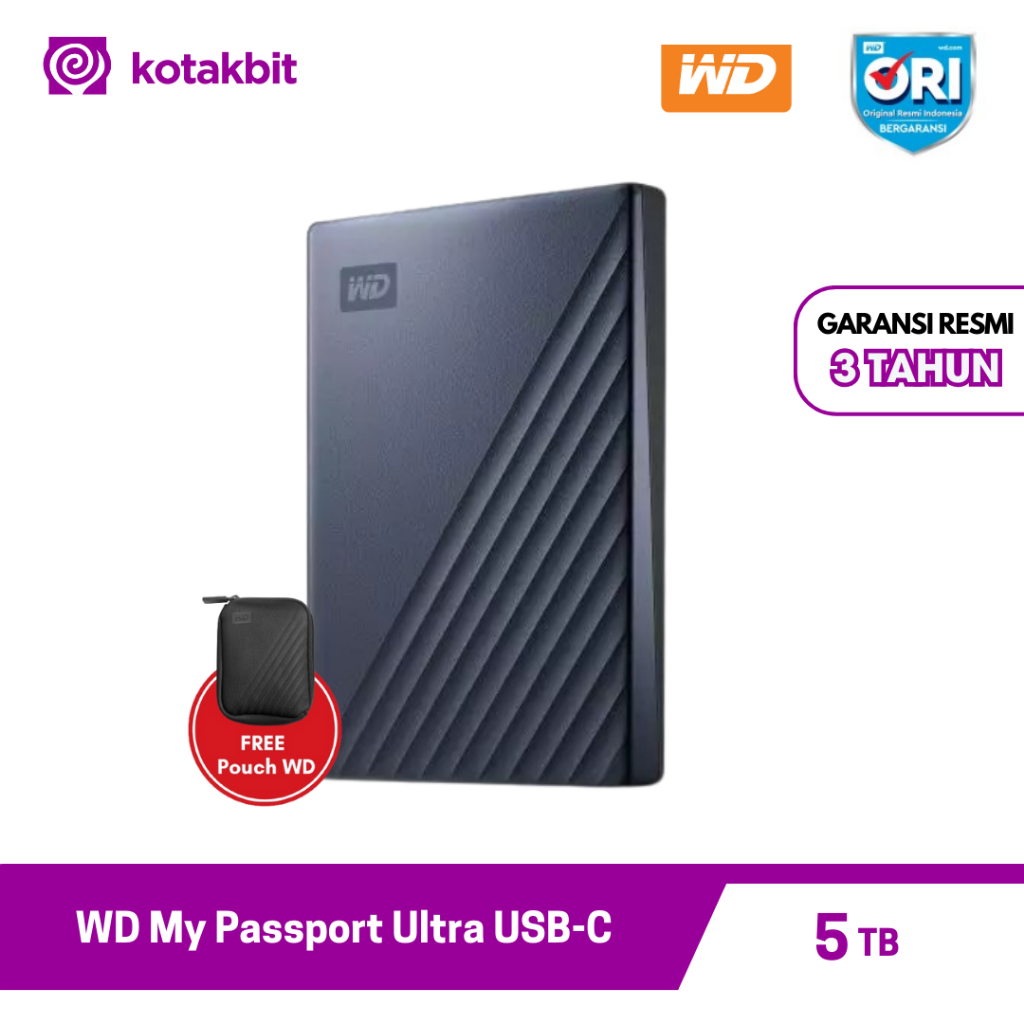 Jual WD MY Passport Ultra USB-C 5TB USB Type C USBC hd hdd hardisk harddisk BLUEBLACK | Shopee ...
