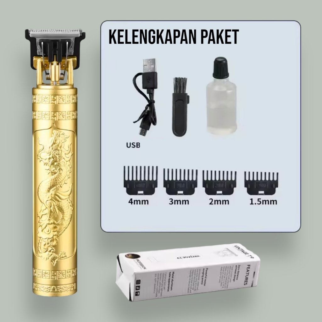 Jual Alat Cukur Elektrik Rambut Kumis Jenggot Profesional Hair Clipper Vintage / Alat Cukur ...