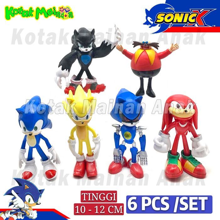 Jual Figure Sonic The Hedgehog set 6 Tinggi 10-12cm Mainan Anak Sonic ...
