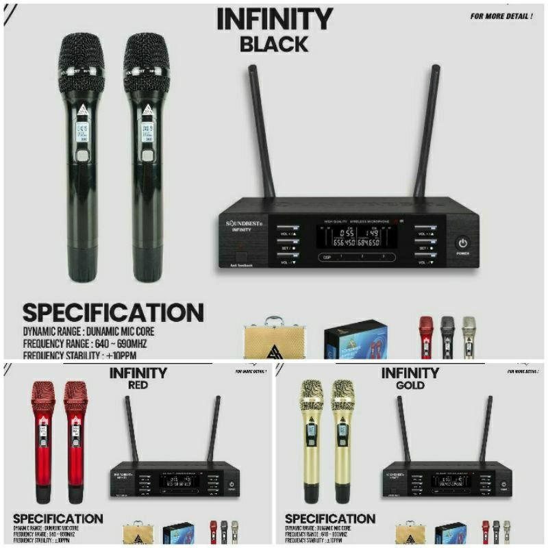 Jual mic wireless karaoke original soundbest infinity microphone mic ...
