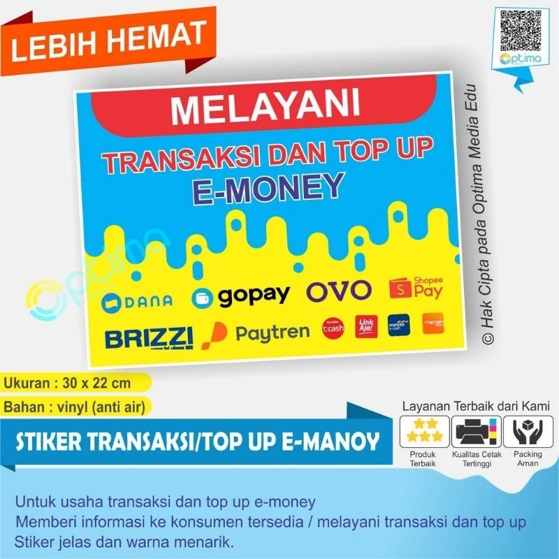 Jual 099 - STIKER E-WALLET,GOPAY,OVO,DANA,SHOPEE PAY DAN LINK AJA ...