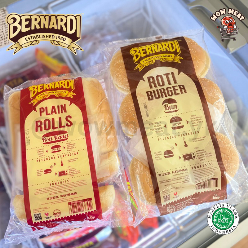 Jual Bernardi Roti Burger Wijen & Plain Roll | Shopee Indonesia