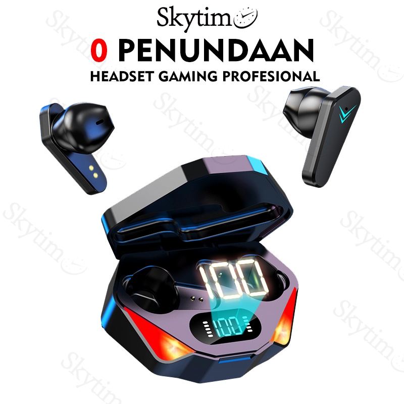 Jual Skytime Gaming Earphone Bluetooth TWS T23 (X15) No Delay Low Latency Waterproof Battery ...
