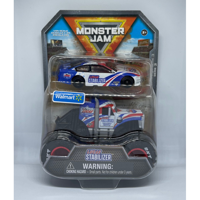 Jual Monster Jam Lucas Stabilizer + Race Car Skala 64 Spin Master Truck ...