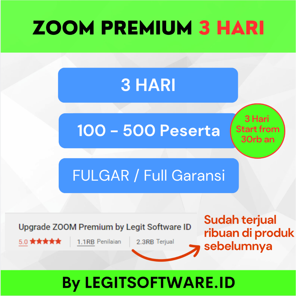 Jual ZOOM Premium 3 Hari - 100 300 500 Peserta | Shopee Indonesia
