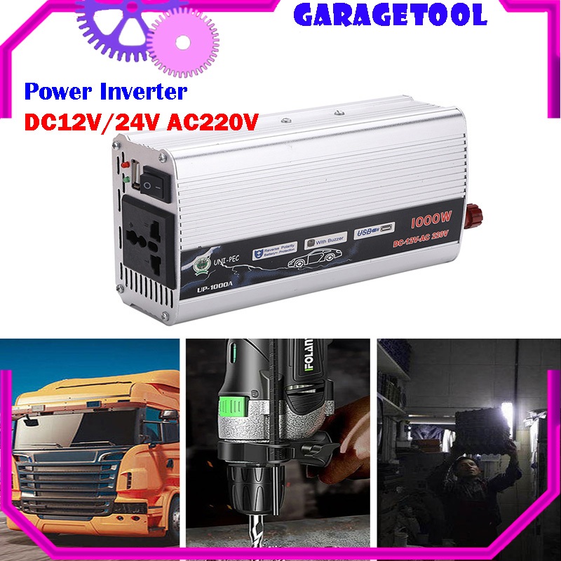 Jual GT| Power Inverter 1000W Inverter DC 12V/24V to AC 220V 1000 Watt ...