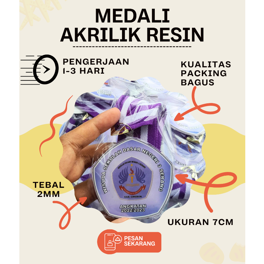 Jual MEDALI WISUDA / MEDALI KELULUSAN / MEDALI RRESIN / MEDALI AKRILIK ...