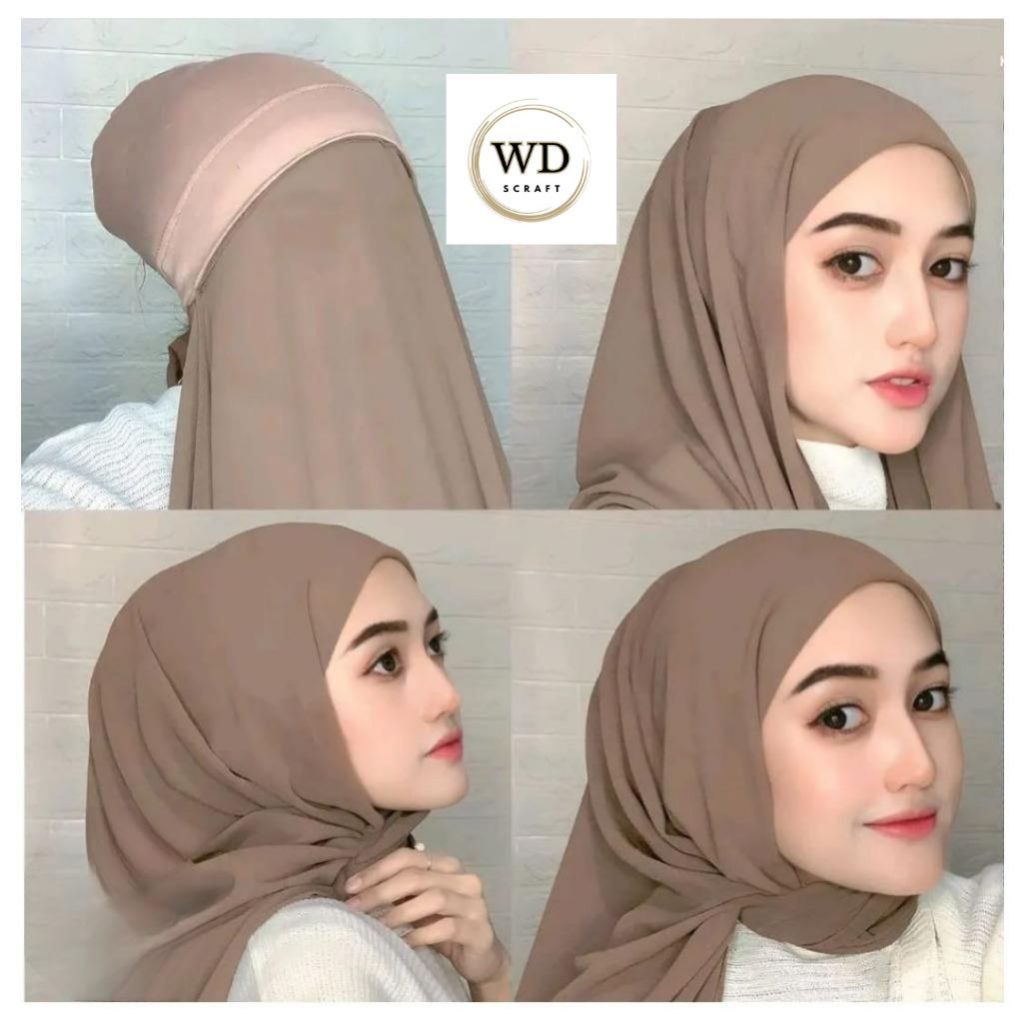 Jual Pashmina Inner 2in1 Premium | Pashmina oval plus inner | Pashmina ...