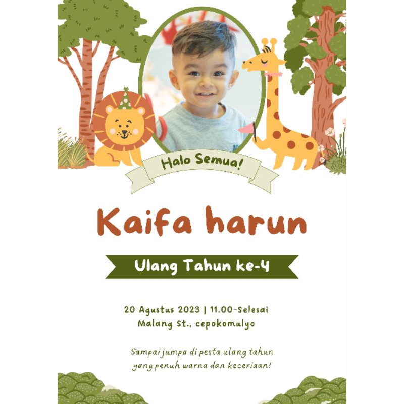 Jual CETAK UNDANGAN ULTAH ANAK PRINT DESIGN UNDANGAN ULANG TAHUN ANAK ...