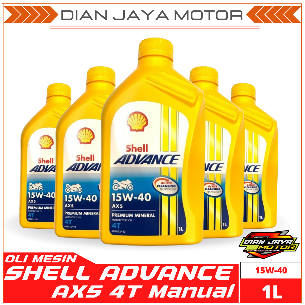 Jual Shell Advance AX5 4T Sport Manual 15W-40 1Liter Oli Mesin Motor ...