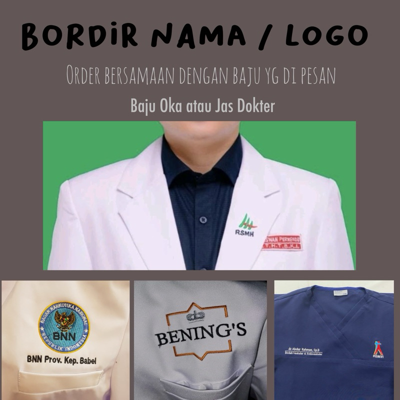Jual BORDIR NAMA, INSTANSI, LOGO, Emblem. BISA LANGSUNG SIAP | Shopee ...