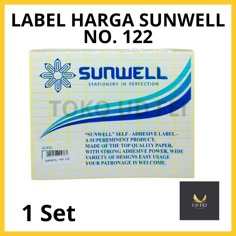 Jual (1 SET) Label harga Sunwell / Label Harga no. 122/ Label Harga no ...