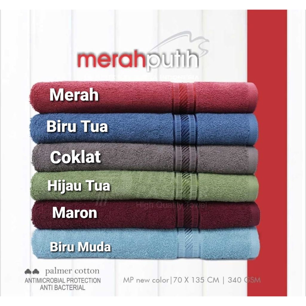 Jual Handuk Merah putih jumbo 70x140 | Shopee Indonesia