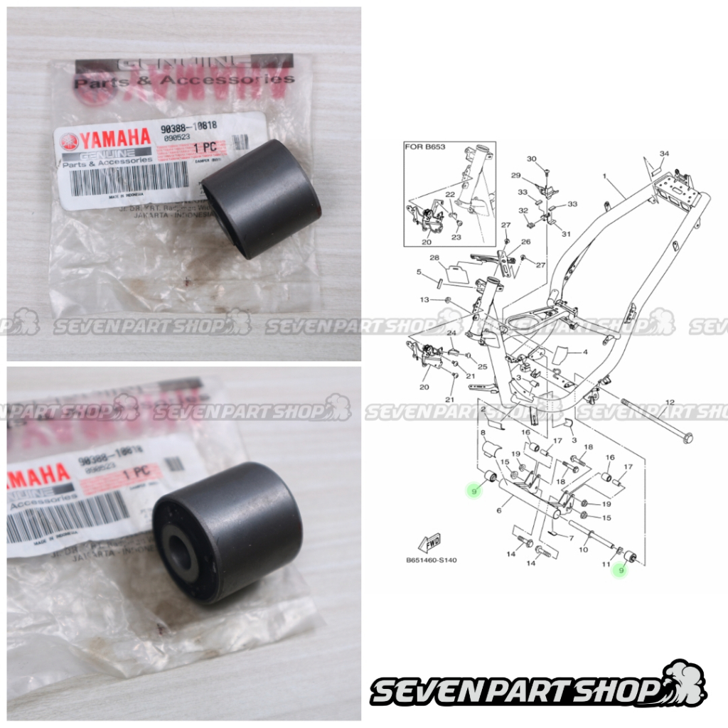 Jual BOSH DAMPER ENGINE MOUNTING AEROX LEXI 125 ORI ORIGINAL YGP 90388 ...