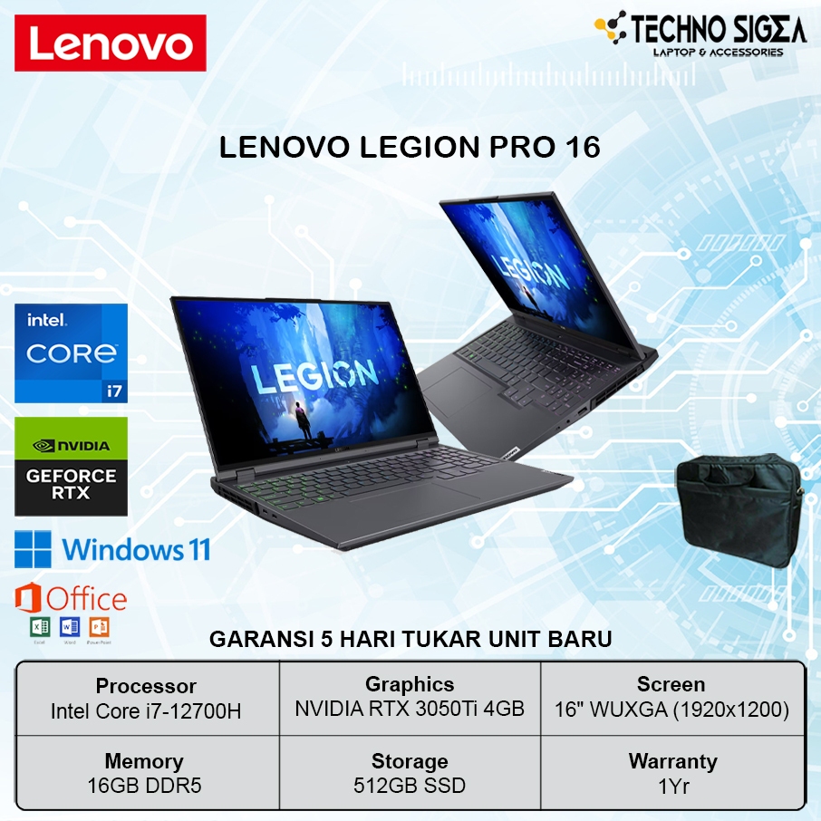 Jual LENOVO Legion 5 Pro 16 i7 12700 RTX3050TI 4GB 16GB 512GB 16.0 QHD IPS 165Hz | Shopee Indonesia