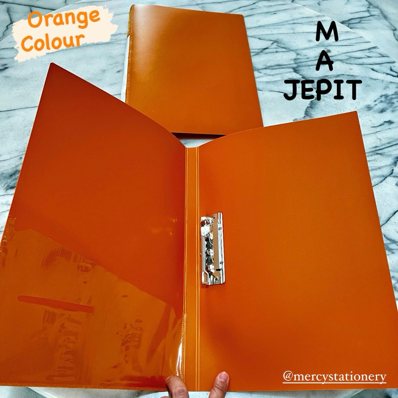 Jual Map Jepit Clip File Press Map Besi Plastik Tebal Kaku Map Klip Oranye | Shopee Indonesia