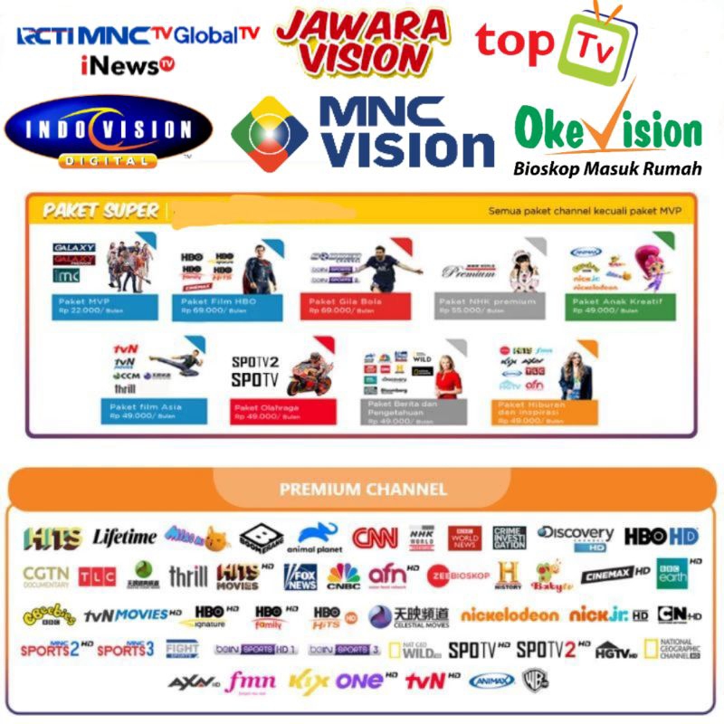 Jual Paket MNC Vision Jawara Indo Vision Top Oke Vision Kvision TV Family Starter Mini Pack ...
