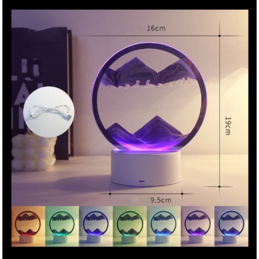 Jual Nomaid.id - Quicksand Lampu Pasir 3D Lampu Malam 7 Warna Lampu ...