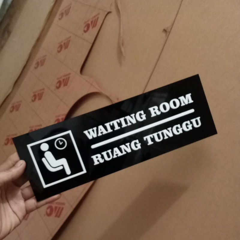 Jual Sign Board Waiting Room / Ruang Tunggu Acrylik Timbul | Shopee ...