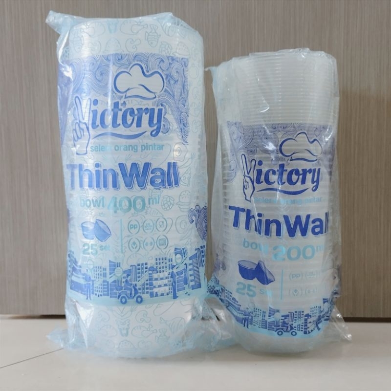 Jual Thinwall Bowl 200 ml / Bowl 400ml / wadah salad buah/Wadah plastik ...