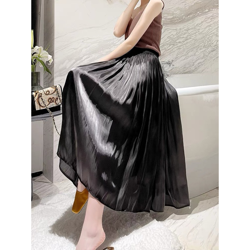 Jual Naddean - Shimmer Skirt / Rok A-line Korea / Rok Panjang Wanita ...