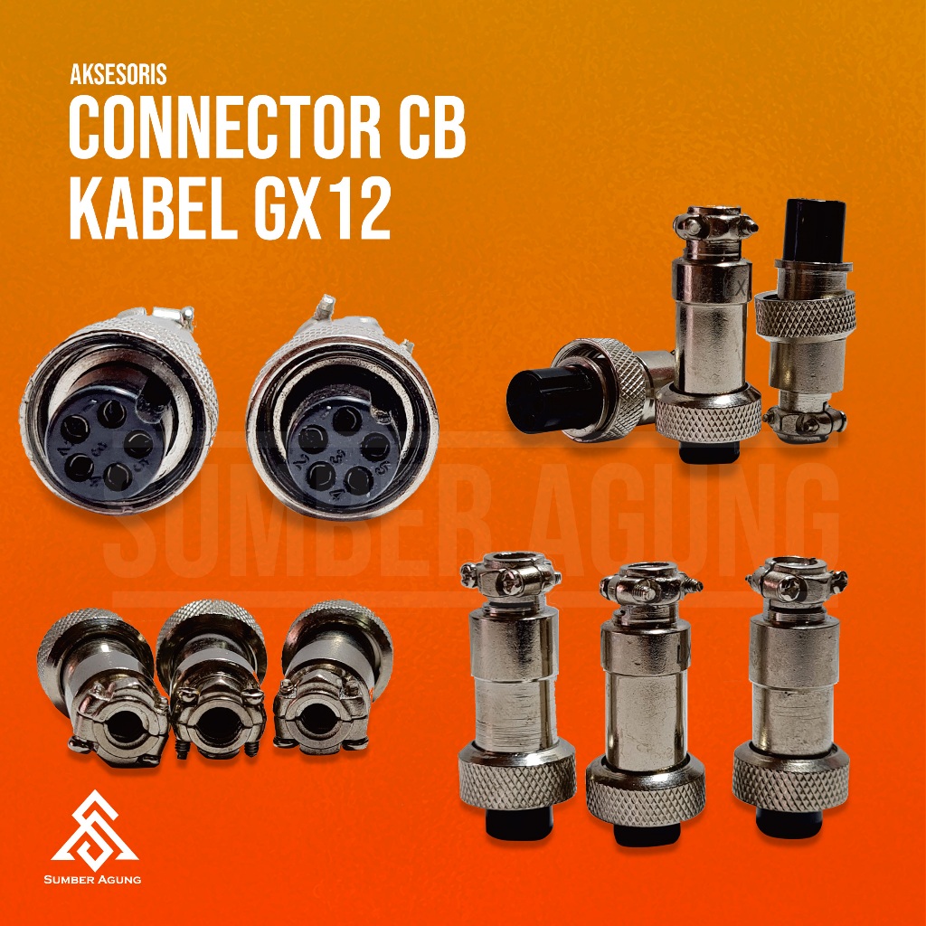 Jual GX12 Jack Aviation Plug Socket Konektor PANEL MOUNTING GX-12 9mm 5 ...