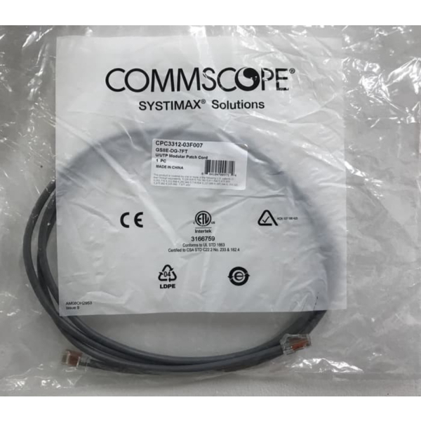 Jual Dijual Commscope Systimax Patch Cord Cat6 10Ft Grey 3M Murah ...