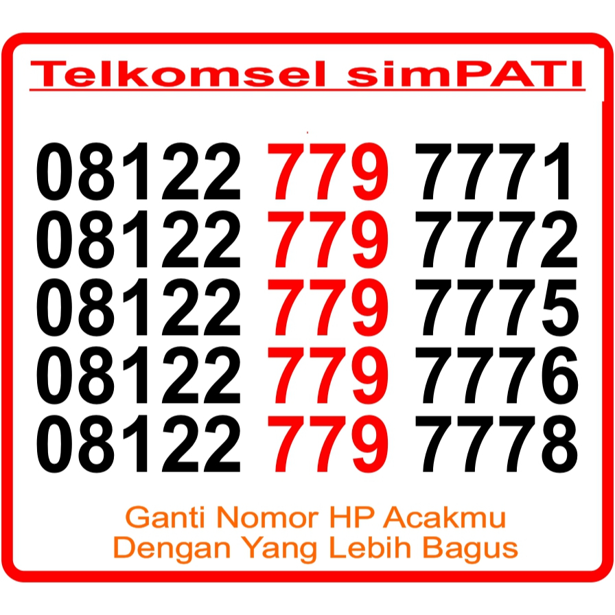 Jual Nomor Cantik Simpati 777 7771 7772 7775 7776 7778 9777 97771 97772 97775 97776 97778 7797 ...