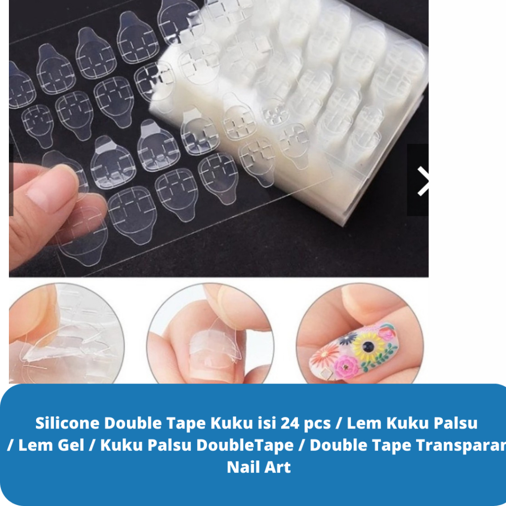 Jual Silicone Double Tape Kuku isi 24 pcs / Lem Kuku Palsu / Lem Gel / Kuku Palsu DoubleTape ...
