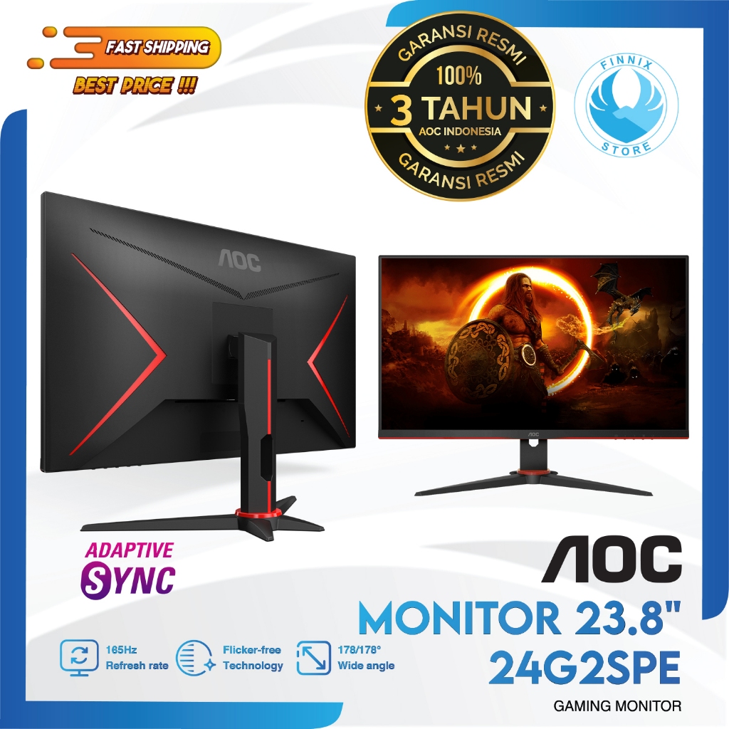 Jual AOC Gaming Monitor 24G2SPU FHD 165Hz 1Ms IPS G-Sync Speaker ...